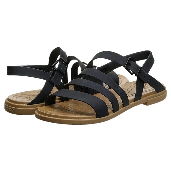 CROCS | Shoes | Nwt Crocs Black Strap Tulum Sandals | Poshmark